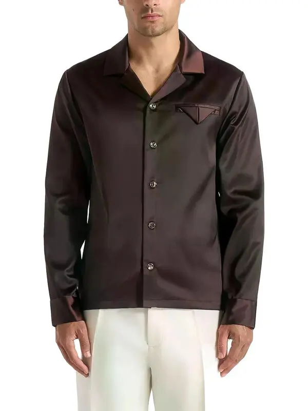Manière De Voir Constant Satin Shirt - Brown