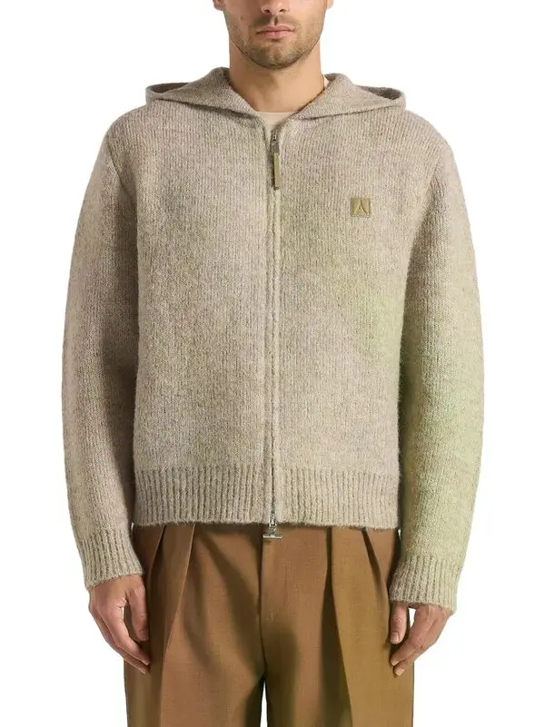 Manière De Voir Brushed Wool Zip-fastening Hoodie - Neutrals
