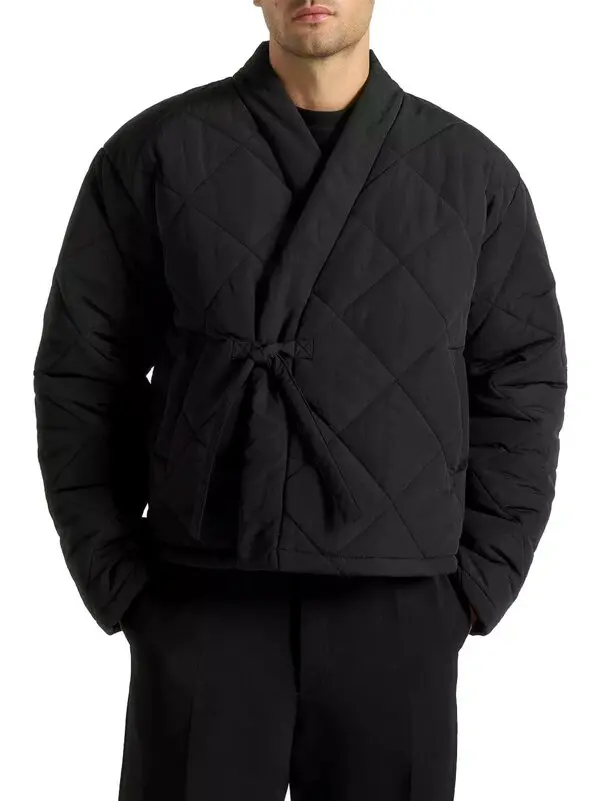 Manière De Voir Quilted Wrap Jacket - Black