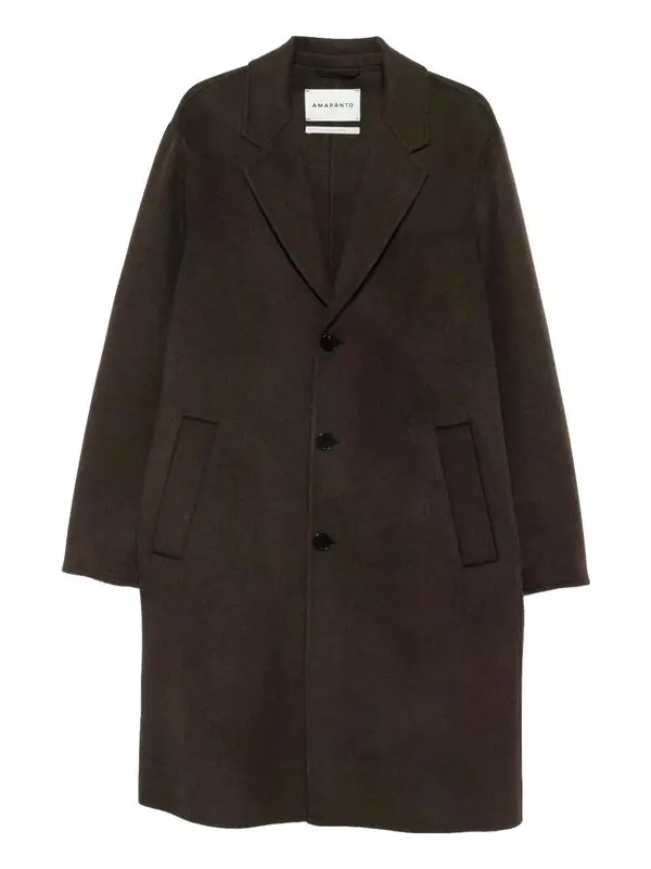 AMARANTO Single-breasted Coat - Brown