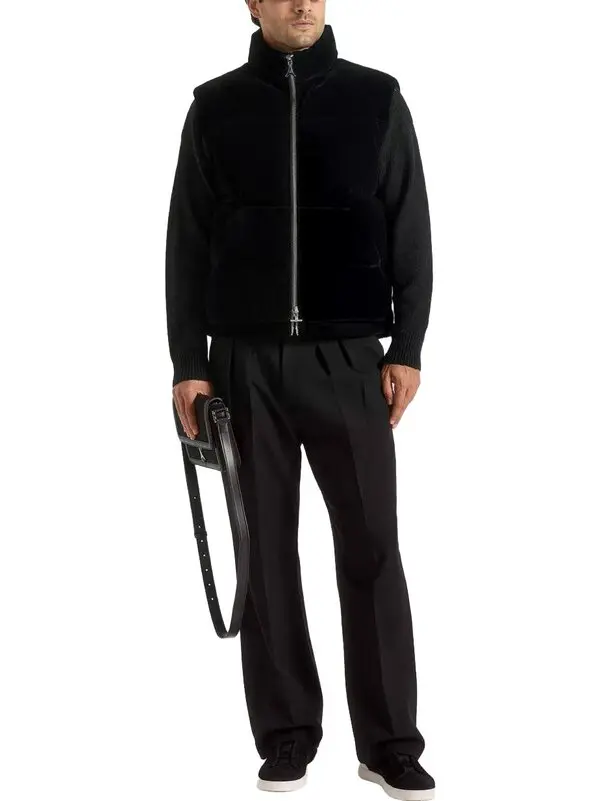 Manière De Voir Velvet Puffer Gilet - Black