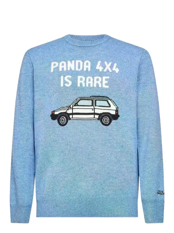 MC2 SAINT BARTH Car-motif Crew-neck Sweater - Blue