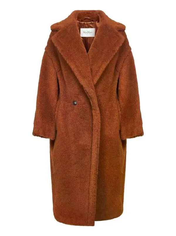 Max Mara Tedgirl Double-breasted Coat With Lapel Collar - Brown