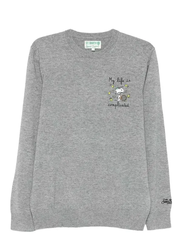 MC2 SAINT BARTH Long Sleeve Wool Sweater - Grey
