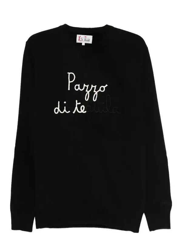 MC2 SAINT BARTH Heron Embroidered Sweater - Black