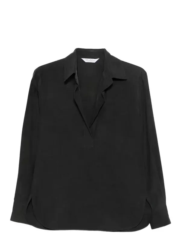 Max Mara Notched-collar Shirt - Black