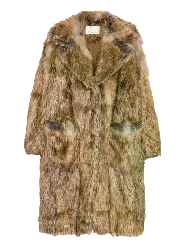 THE FRANKIE SHOP Rella Faux Fur Coat - Brown