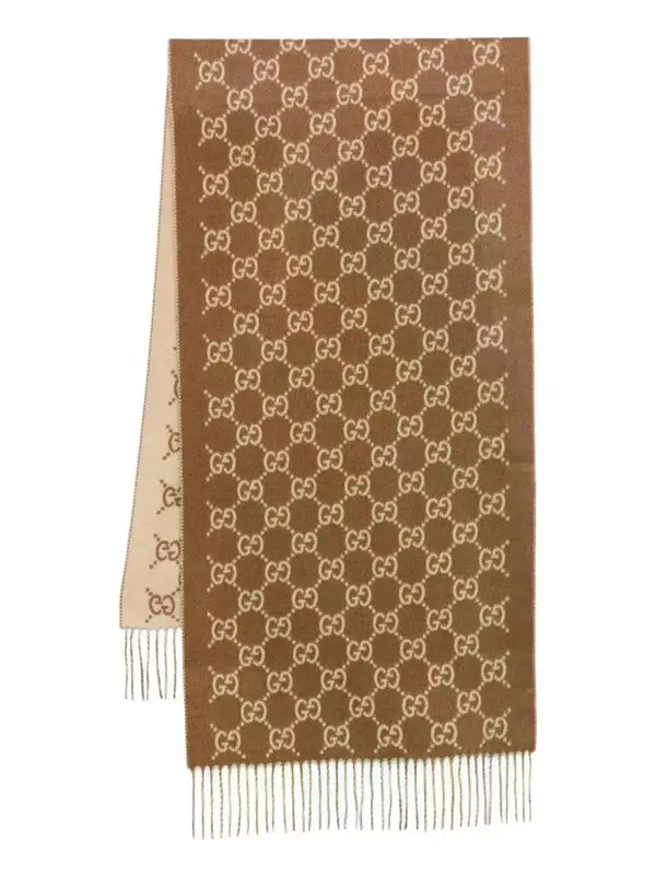 Gucci Gg Supreme-pattern Scarf - Brown