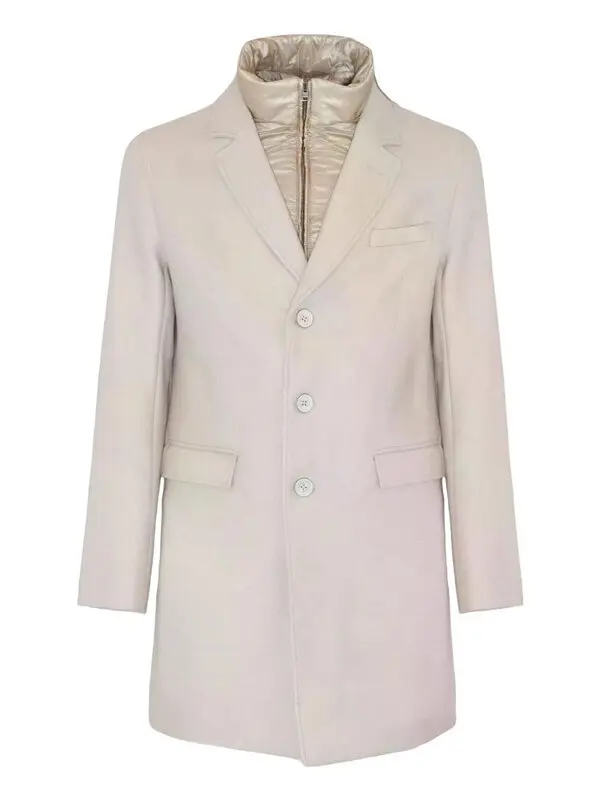 Herno Button Zip Coat - Neutrals
