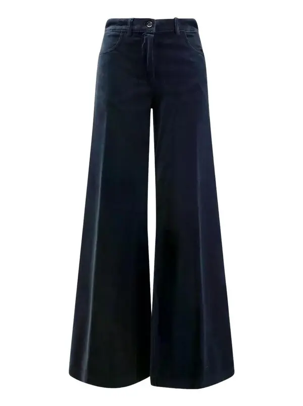 Aspesi Velvet-texture Cotton Trousers - Blue