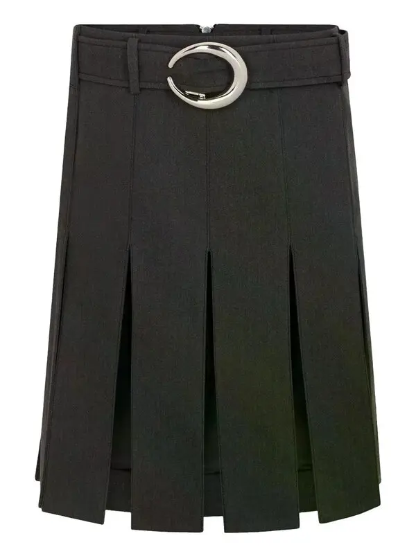 Rabanne Belted Pleated Skirt - Grey