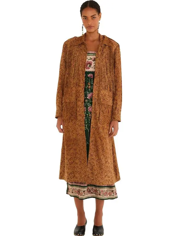 FARM RIO PROVISÓRIO Leather Trench Coat - Liberty