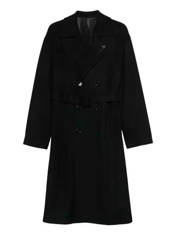 LARDINI Double-breasted Coat - Black