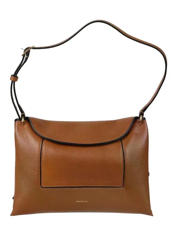 WANDLER Penelope Slouch Flap Shoulder Bag - Brown