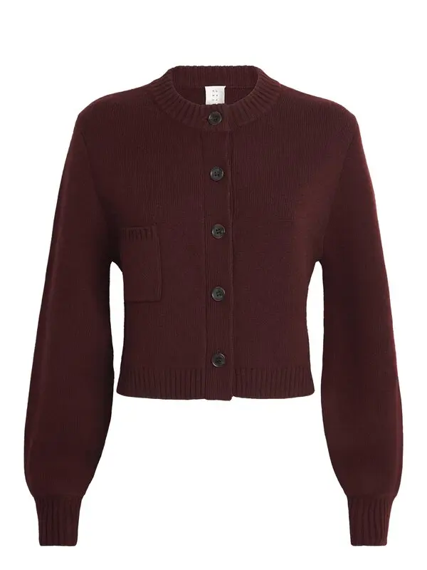 Almada Label Wool-cashmere Zozo Cardigan - Burgundy