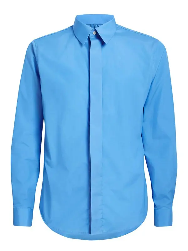 Sandro Cotton Hidden Shirt - Blue