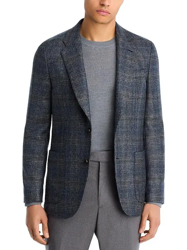 Paul Smith Melange Plaid Soft Jacket - Navy/brown
