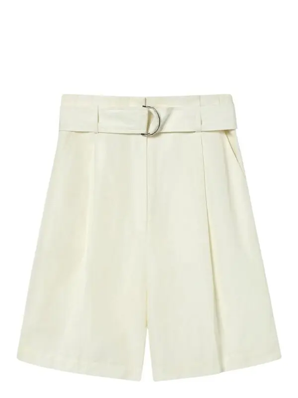 Lilysilk Silk-linen Blend Bermuda Shorts - White