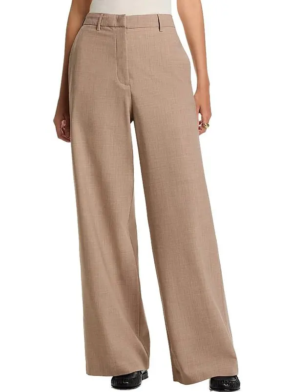 Fabiana Filippi Bi Stretch Wool Blend Wide Leg Pants - Acero
