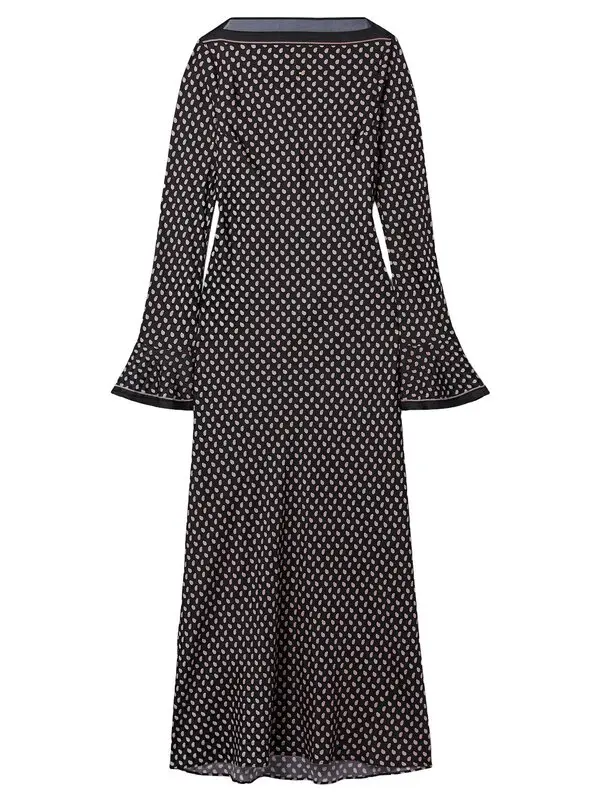 DÔEN Davina Paisley-print Silk-blend Twill Midi Dress - Multi