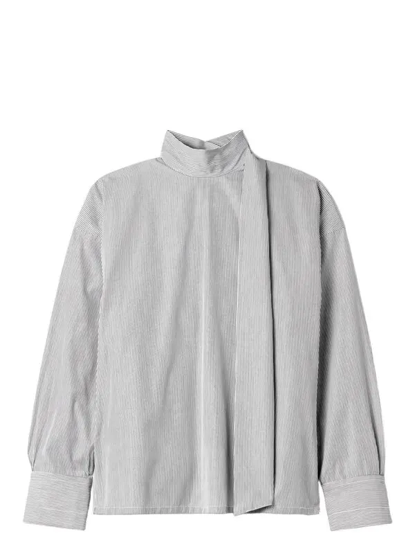 Maria Mcmanus Scarf-detailed Striped Blouse - Multi