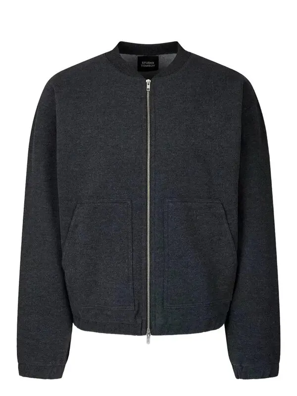 STUDIO TOMBOY Bomber Jacket With Zip Closure - Grey