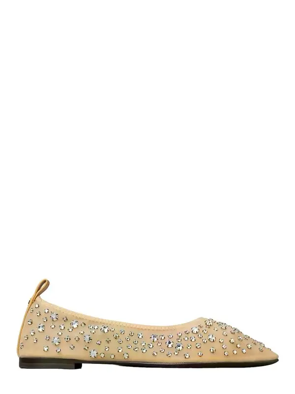 Tory Burch Rhinestone-embellished Ballerina Flats - Yellow