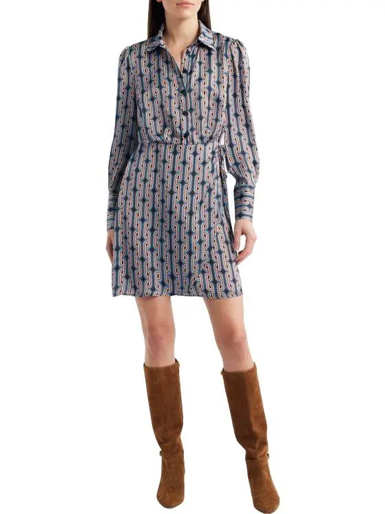 Sam Edelman Chain Print Shirtdress - Blue Multi