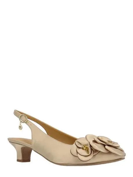J. Reneé Jozey Pointed Toe Slingback Pumps - Beige