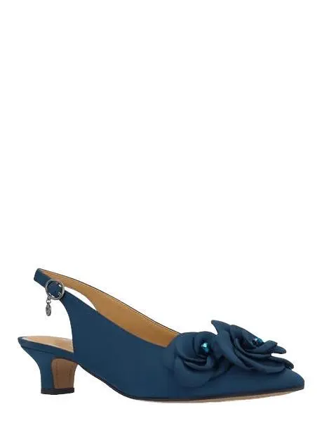 J. Reneé Jozey Pointed Toe Slingback Pumps - Navy