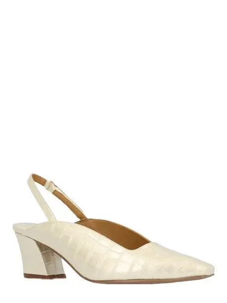 J. Reneé Stasia Croc Embossed Slingback Pumps - Pearl Beige