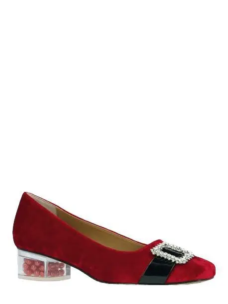 J. Reneé Square Toe Pumps - Red/black