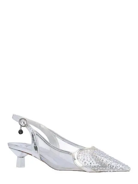 J. Reneé Pointed Toe Slingback Pumps - Silver/clear