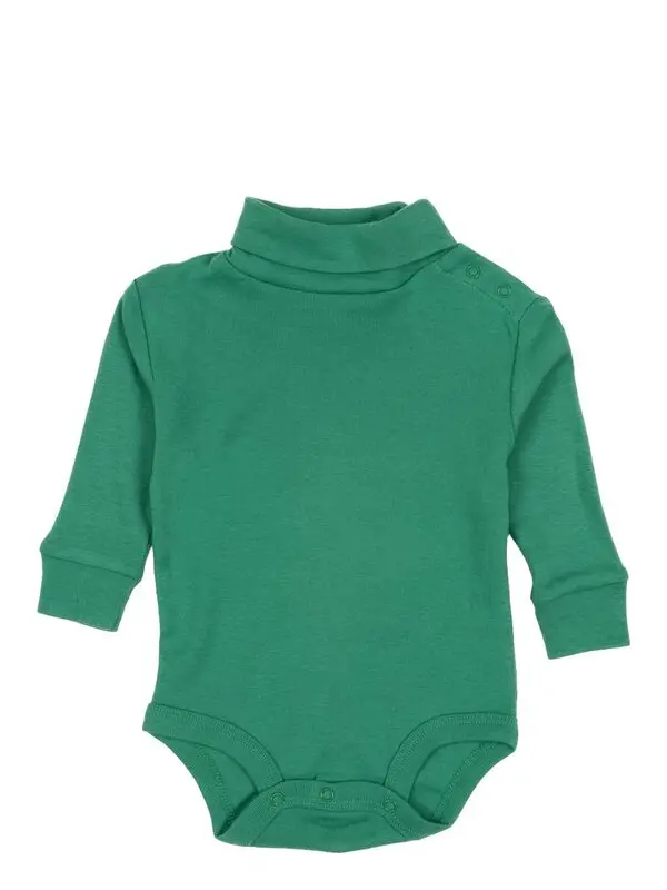 LEVERET Baby Turtleneck Long-sleeve Bodysuit - Green