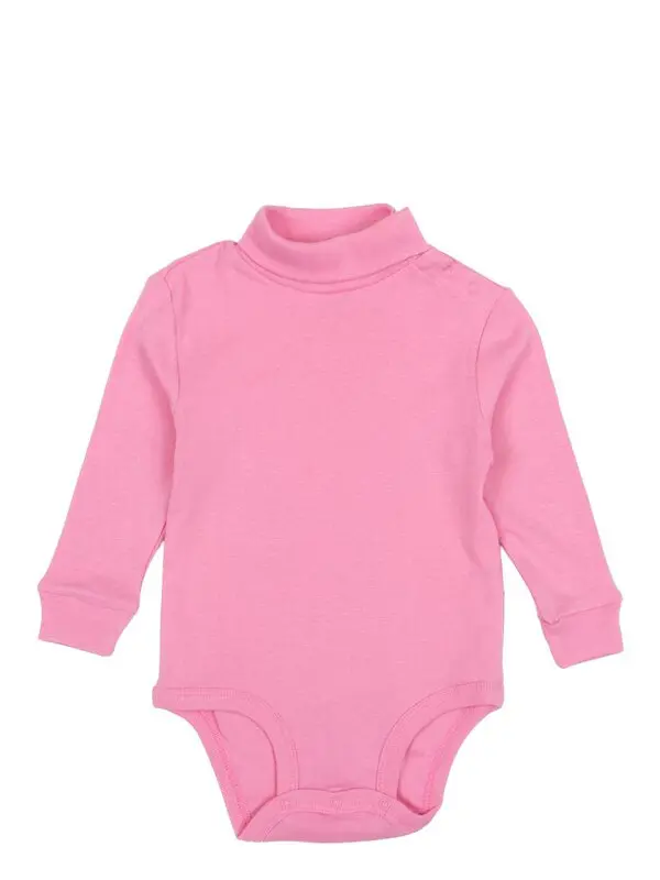 LEVERET Baby Turtleneck Long-sleeve Bodysuit - Light Pink
