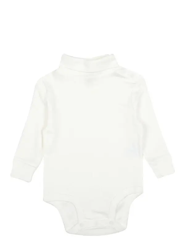 LEVERET Baby Turtleneck Long-sleeve Bodysuit - Off White