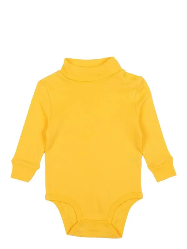 LEVERET Baby Turtleneck Long-sleeve Bodysuit - Yellow