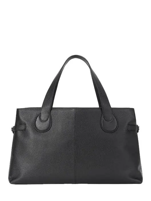 Staud Leather Tote Bag - Black