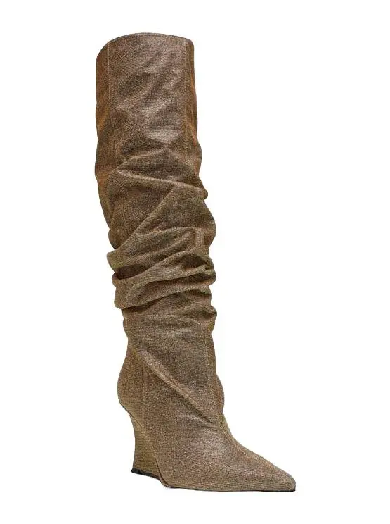 Steve Madden Distortion Knee High Boots - Gold Glitter