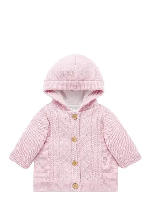 PUREBABY Cable Knit Padded Jacket - Primrose Melange