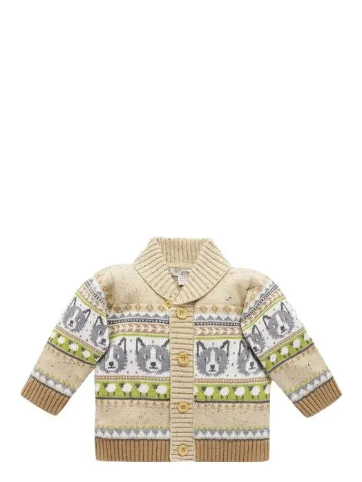 PUREBABY Sheep Dog Cardigan - Herding Farisle
