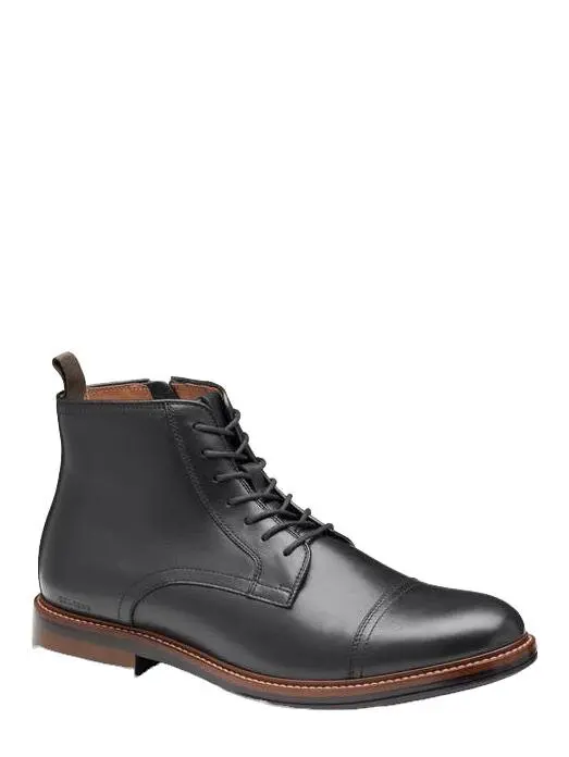Johnston & Murphy Durham Waterproof Cap Toe Boot - Black Waterproof Full Grain