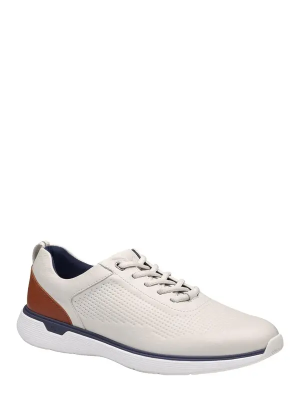Johnston & Murphy Prentiss 2 Waterproof Sneaker - White Waterproof Full Grain