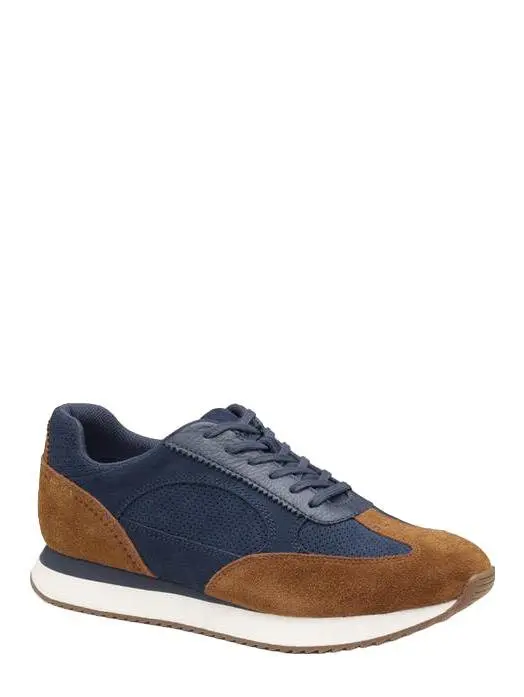 Johnston & Murphy Chase Perforated Sneaker - Navy Suede/snuff Oiled Suede