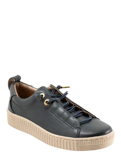 Eos Platform Leather Slip-on Sneakers - Navy