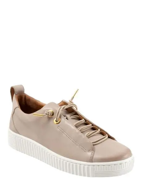 Eos Platform Leather Slip-on Sneakers - Stone