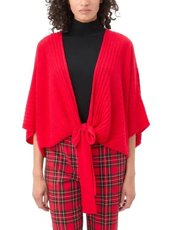 Trina Turk Tie-front Merino Wool Pullover - Moulin Rouge