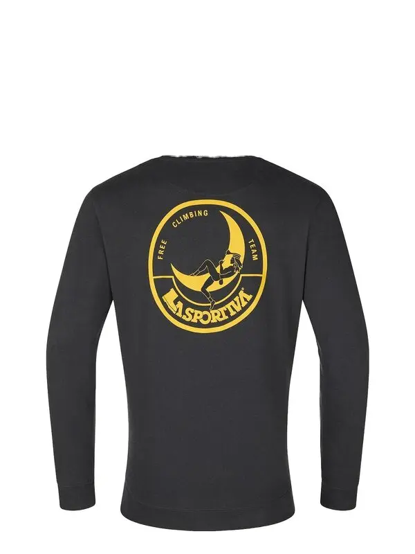 LA SPORTIVA Climbing On The Moon Crewneck Sweatshirt - Carbon/giallo