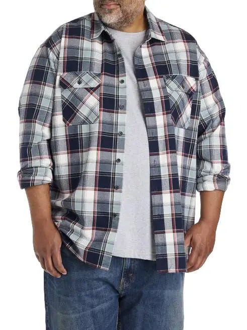O'Neill Big & Tall Winslow Plaid Flannel Sport Shirt - Navy