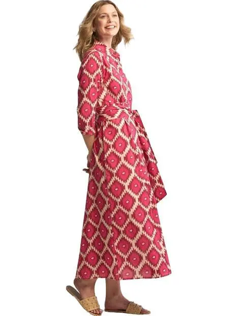 GUADALUPE DESIGN Luciana Ikat Shirtdress - Pink